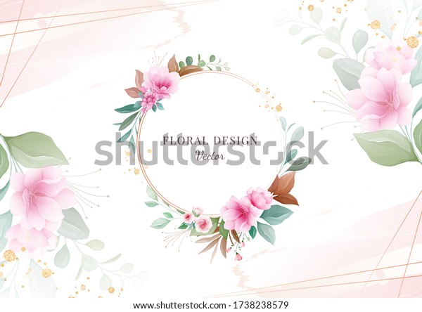 Flower Background Horizontal Floral Frame Wedding Stock Vector (Royalty ...