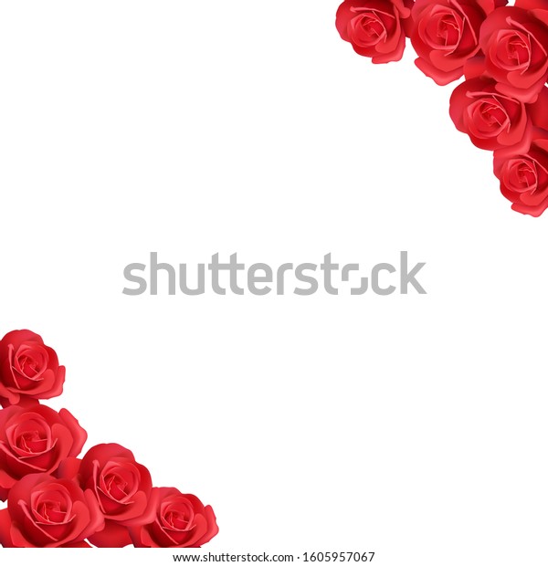 Flower Background Red Roses Background Invitation Stock Vector (Royalty ...