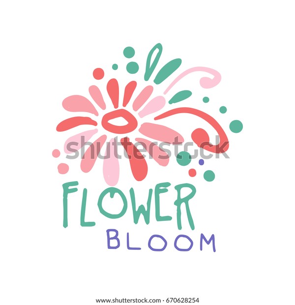 Flower Bloom Logo Template Colorful Hand Stock Vector (Royalty Free ...