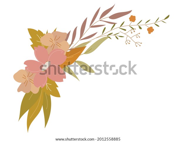 Flower Border Autumn Tone Stock Vector (Royalty Free) 2012558885 ...