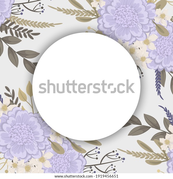 Flower Border Template Purple Flowers Vector Stock Vector (Royalty Free ...