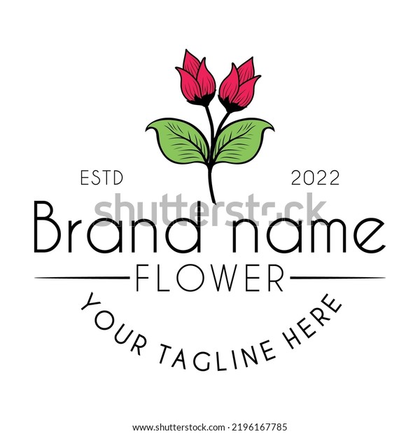 Flower Bud Logo Design Flower Leaves Stock Vector (Royalty Free ...
