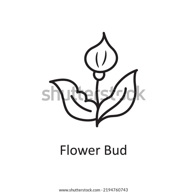 Flower Bud Vector Outline Icon Design Stock Vector (Royalty Free ...
