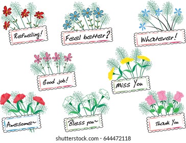 Flower Cards Stock Vector (Royalty Free) 644472118 | Shutterstock