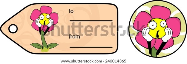 Flower Cartoon Giftcard Sticker Vector Format Stock Vector (Royalty ...