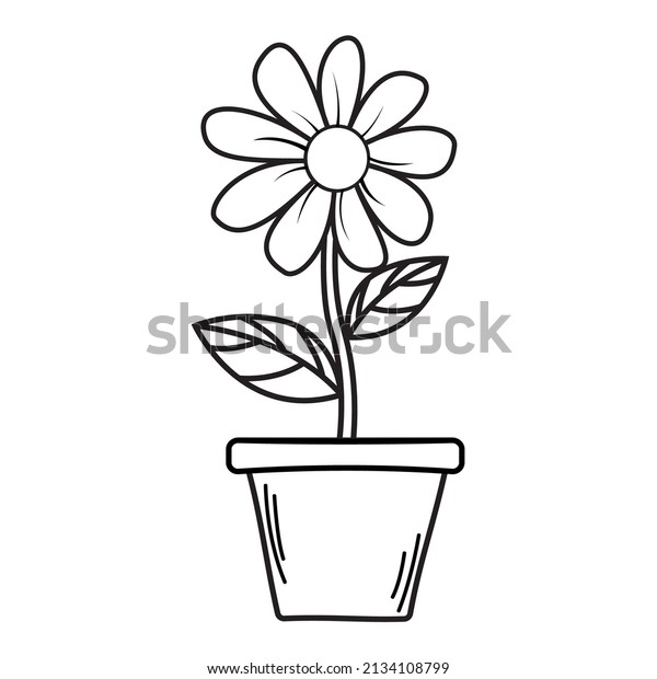 Flower Cartoon Vector Illustration Coloring Book Stock Vector (Royalty ...