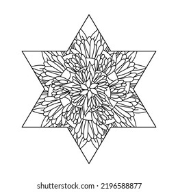 Flower Coloring Page Shape Star Vector Stock Vector (Royalty Free ...
