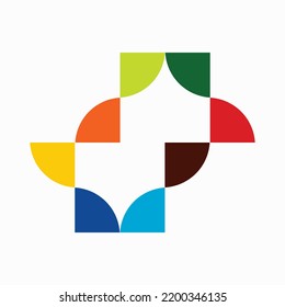 Flower Community Squared Logo Vector Image Stock Vector (Royalty Free ...