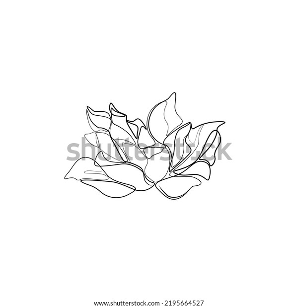 Flower Continuous Line Drawing Tattoo Print Stock Vector (Royalty Free ...