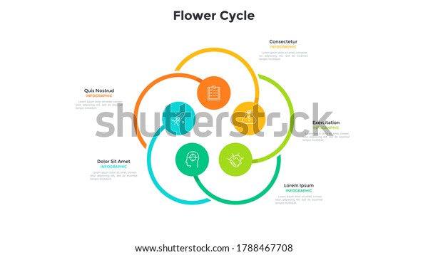 Flower Cyclic Chart 5 Colorful Round Stock Vector (Royalty Free ...