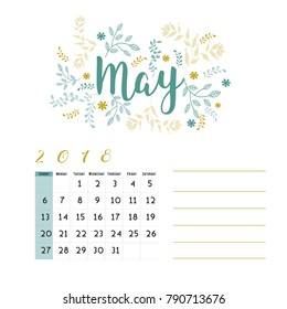 Flower Calendar 2021 Bouquets Flowers Vector Stock Vector (Royalty Free ...