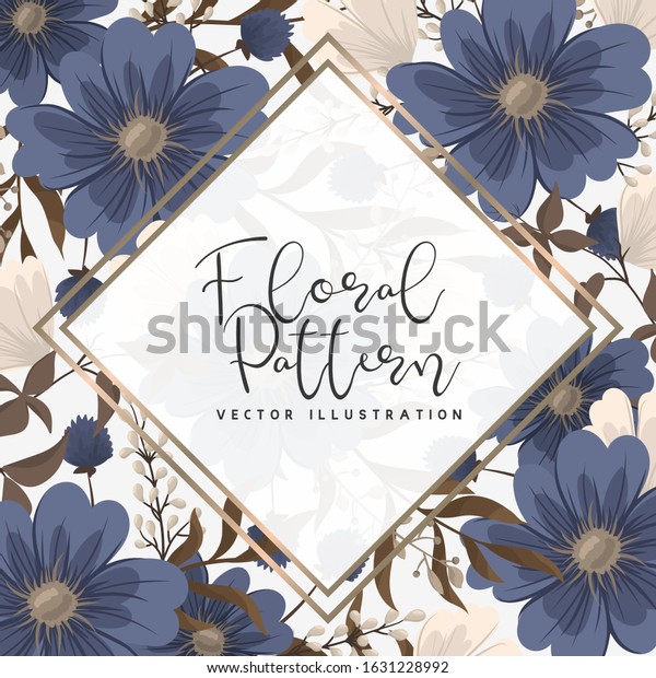 Flower Designs Border Blue Flowers Stock Vector (Royalty Free ...