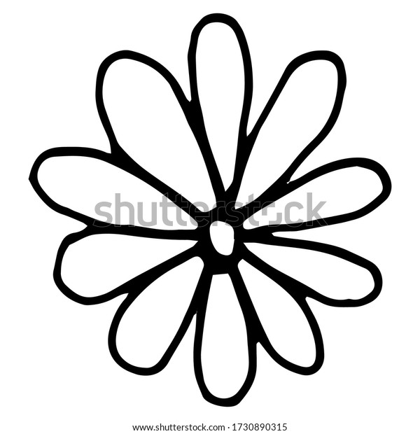 Flower Drawing Vector Handdrawn Doodle Illustration Stock Vector ...