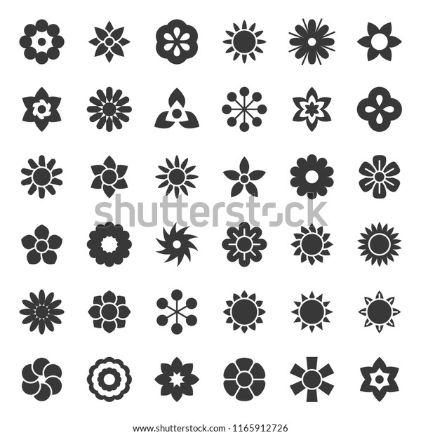 Flower Floral Icon Solid Glyph Design Stock Vector (Royalty Free ...