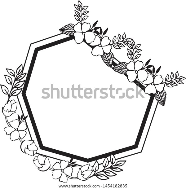 Flower Frame Cute Design Isolated On Stock Vector (Royalty Free ...