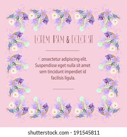 Flower Frame Text On Pink Background Stock Vector (Royalty Free ...