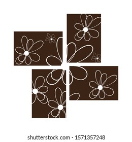Flower Frame Vinyl Decals Modern Wall Stock Vector (Royalty Free ...