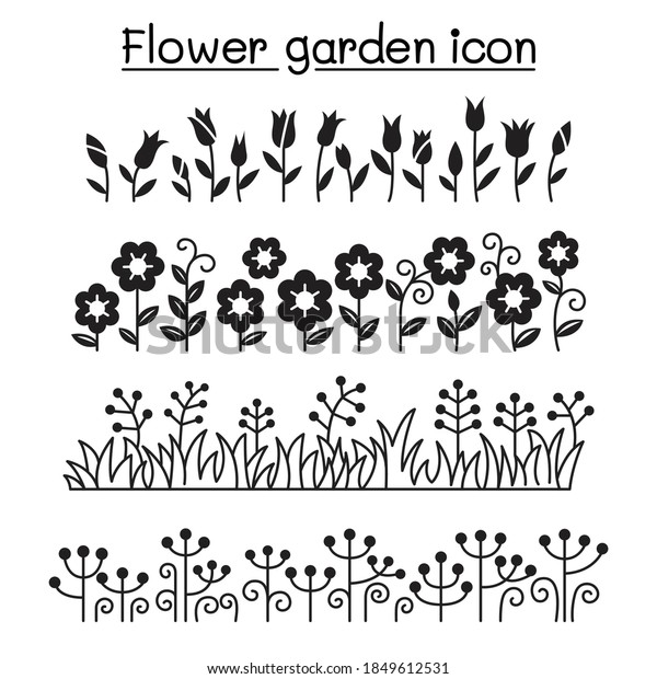 Flower Garden Vector Decorative Graphic Design: เวกเตอร์สต็อก (ปลอดค่า ...