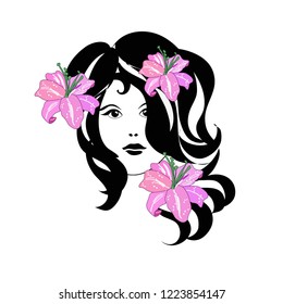 Flower Girl Vector Stock Vector (Royalty Free) 1223854147 | Shutterstock