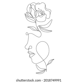Flower Head Line Art One Line Stock Vector (Royalty Free) 2018749991 ...