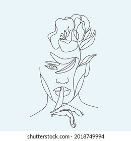 Flower Head Line Art One Line Stock Vector (Royalty Free) 2018749994 ...