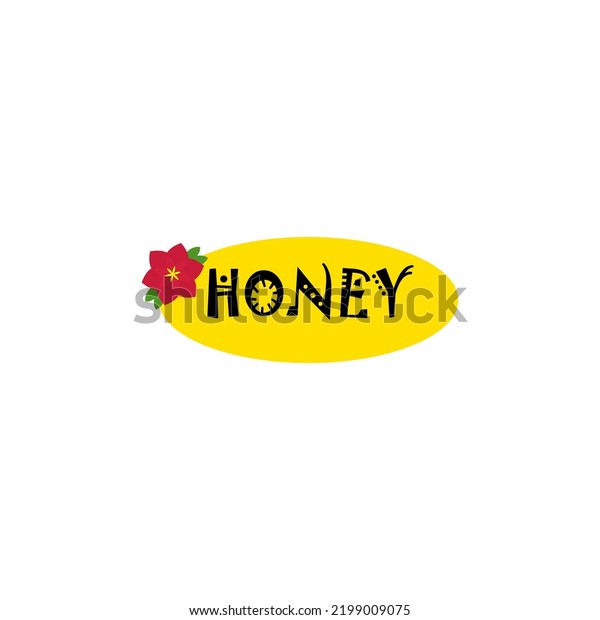 Flower Honey Word Vector Illustration Font Stock Vector (Royalty Free ...