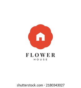 Flower House Minimal Logo Design Isolated Stock Vector (Royalty Free ...