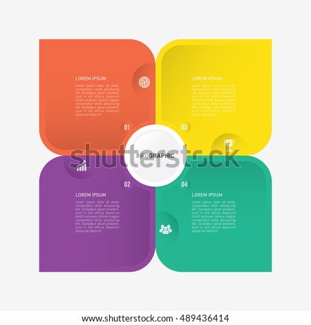 Flower Infographic Template Pie Charts 4 Stock Vector (Royalty Free ...