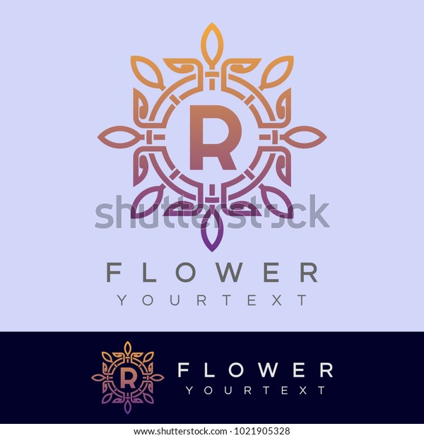 Flower Initial Letter R Logo Design Stock Vector (Royalty Free ...