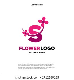 Flower Initial Letter S Logo Design Stock Vector (Royalty Free ...