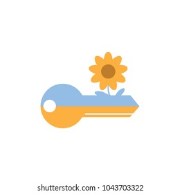 Flower Key Logo Icon Design Stock Vector (Royalty Free) 1043703322