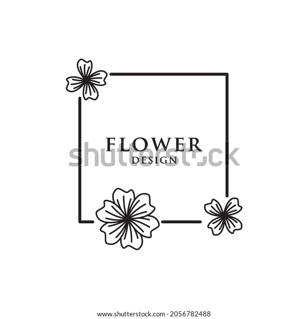 Flower Line Art Logo Vector Template Stock Vector (Royalty Free ...