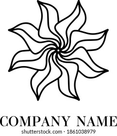 Flower Logo Round Shape Flower Shop Stock Vector (Royalty Free ...