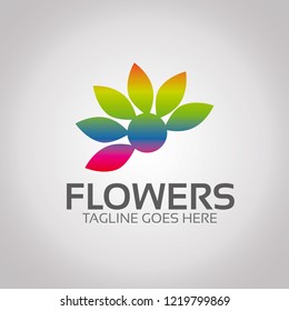 Set Colorful Flower Abstract Logo Design Stock Vector (Royalty Free ...