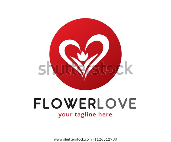 Flower Love Logo Design Template Stock Vector (Royalty Free) 1126512980