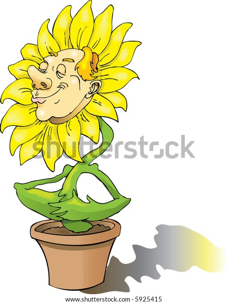 Flower Man Flower Pot : image vectorielle de stock (libre de droits ...