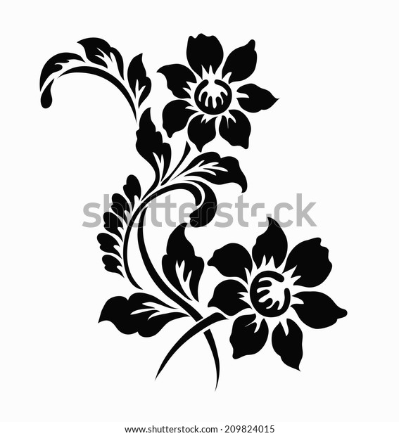 Flower Motif Design Stock Vector (Royalty Free) 209824015