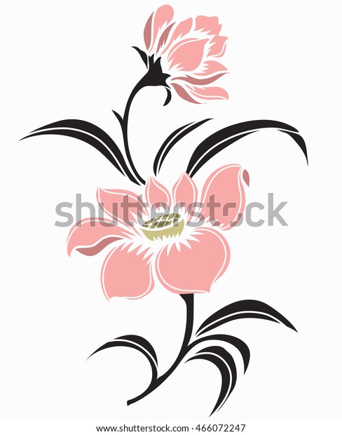 Flower Motif Design Stock Vector (Royalty Free) 466072247 | Shutterstock