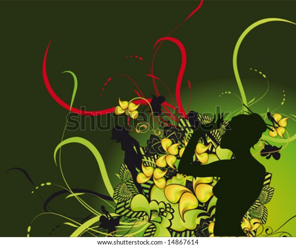 Flower Party Wallpaper Stock Vector (Royalty Free) 14867614