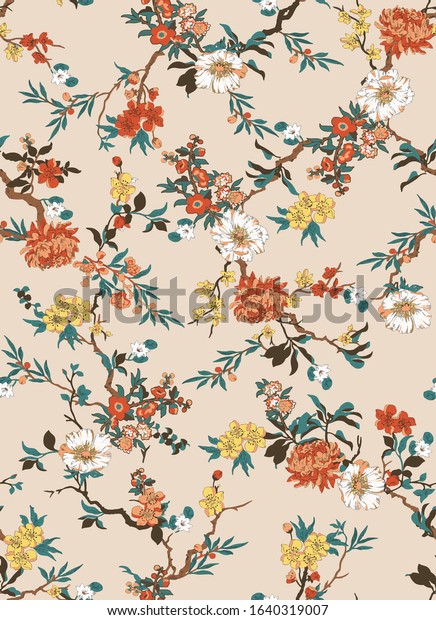 Flower Patten Design Textile Illustrations Stok Vektör (Telifsiz ...