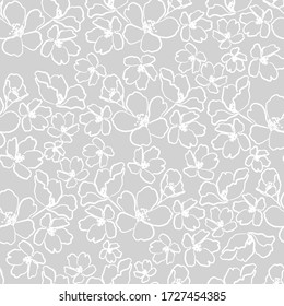 Flower Pattern Grey Drawing Elements Stock Vector (Royalty Free ...