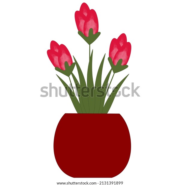 Flower Pot Flat Illustration Vector Stock Vector (Royalty Free ...