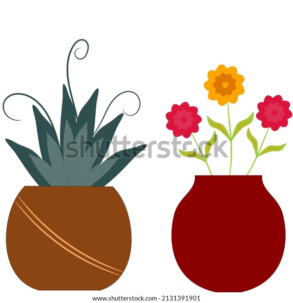 Flower Pot Flat Illustration Vector Stock Vector (Royalty Free ...