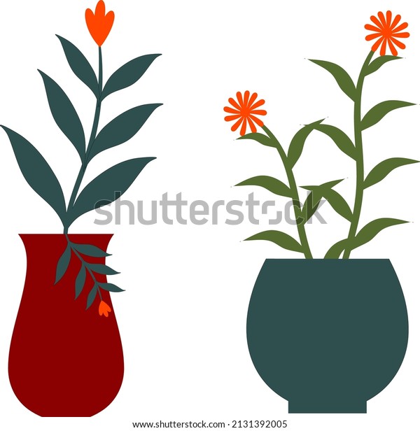 Flower Pot Flat Illustration Vector Stock Vector (Royalty Free ...