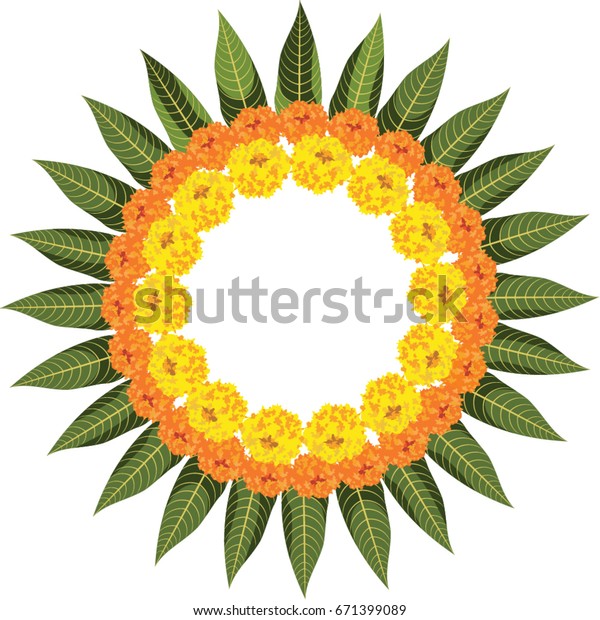 Flower Rangoli Vector Diwali Pongal Festival Stock Vector (Royalty Free ...