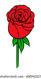 Red Rose Cartoon Vector Stock Vector (Royalty Free) 363440462