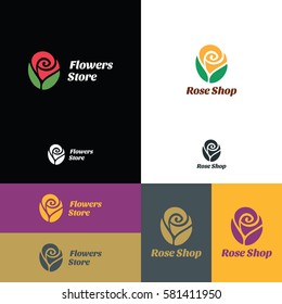 Flower Shop Logo Rose Store Vector: เวกเตอร์สต็อก (ปลอดค่าลิขสิทธิ์ ...