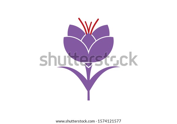 Flower Simple Purple Logo Design Flower Stock Vector (Royalty Free ...