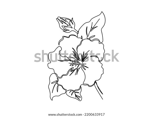 Flower Single Line Art Drawing Continues Stock Vector (Royalty Free ...