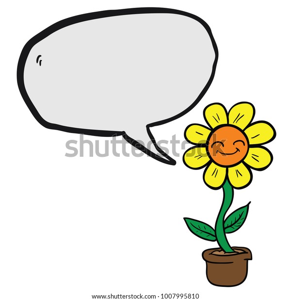 Flower Speech Bubble Cartoon Illustration Isolated Stock Vector ...